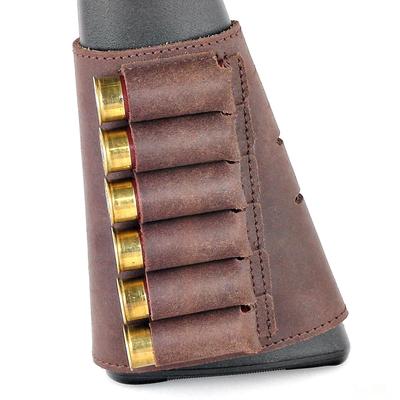 Shotgun Buttstock 6 Shell Holder Leather | Grelly UK