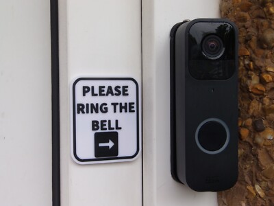 SMALL (PLEASE RING THE BELL) SIGN GREAT FOR RING / BLINK OR NORMAL DOOR ...