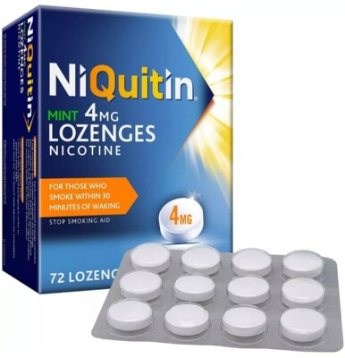 NiQuitin Mint Lozenge 4mg 72 Lozenges Stop Smoking Aid Quit Smoking Exp ...