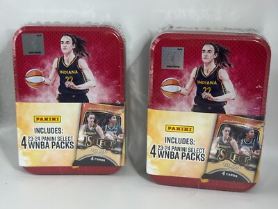 2024 Panini WNBA Sealed Caitlin Clark Red 2 Tins SEALED ! 8 WNBA Select ...