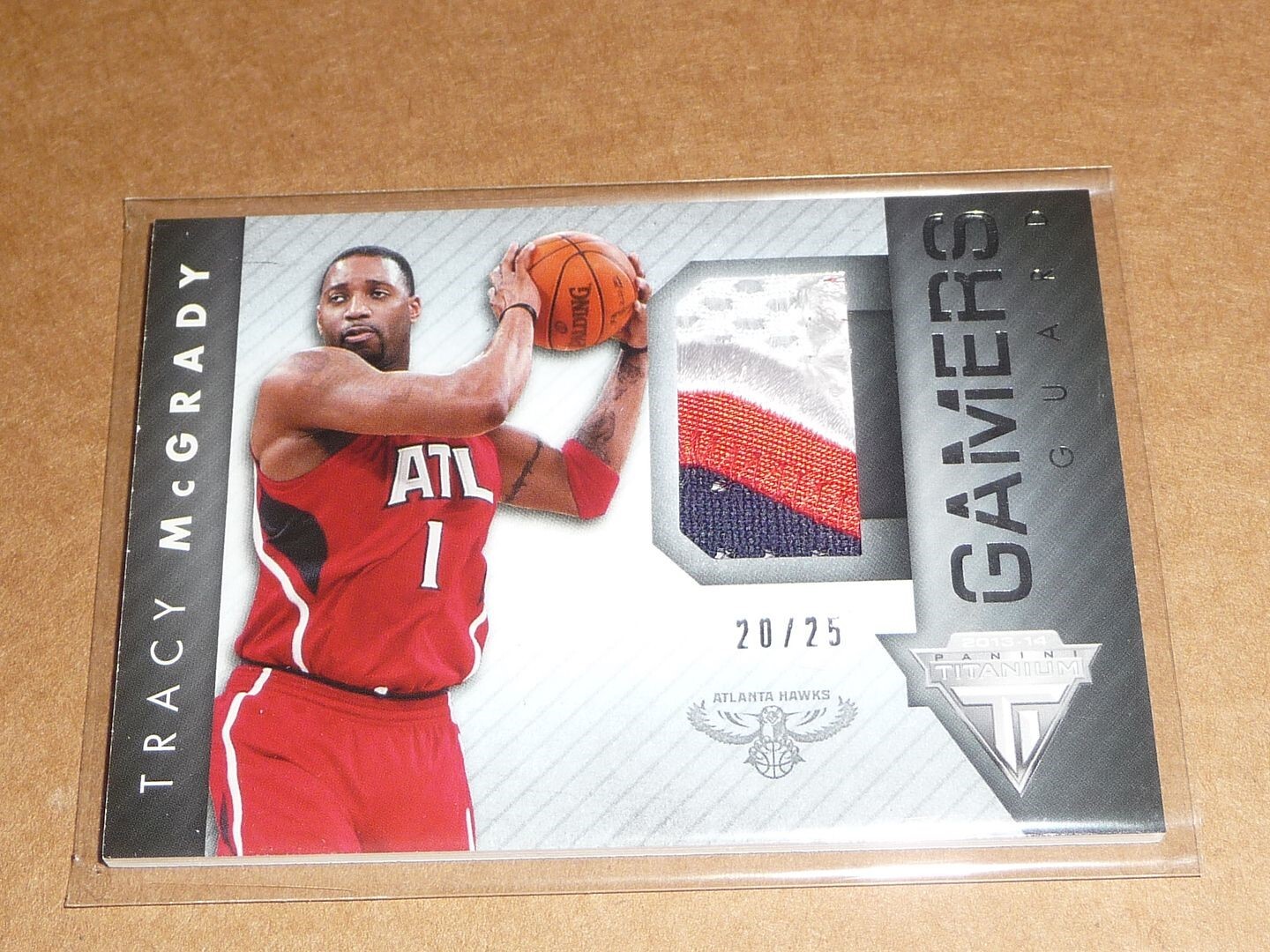 2013/14 Panini Titanium TRACY MCGRADY 3 COLOR JERSEY PATCH HAWKS /25 ...