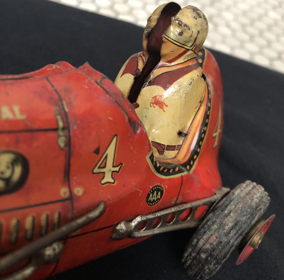 Yonezawa Tin Friction TOMY CHAMPION MIDGET RACER #4 Toy RACE CAR Japan ...