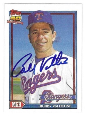 Autographed 1991 Topps BOBBY VALENTINE Texas Rangers card #489 w/COA | eBay