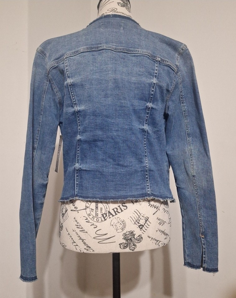Ruff HEWN Women's Blue Jean Jacket Acceorized With Diamond And Pearls ...