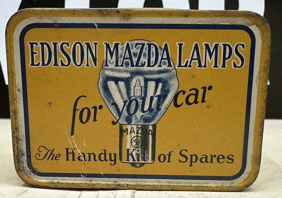 ORIGINAL Vintage 1920’s 1930’s EDISON MAZDA AUTO BULB KIT Tin Spare ...