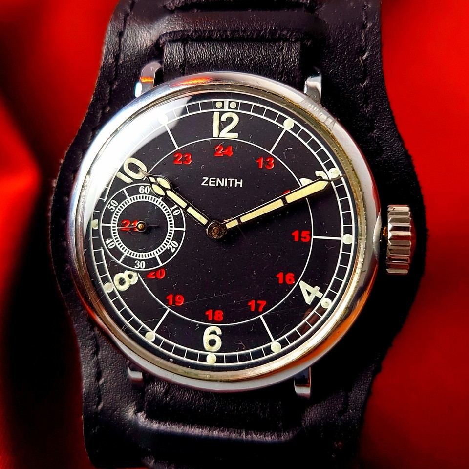 Zenith Swiss Vintage Watch Marriage Men's Wristwatch Military Style ...