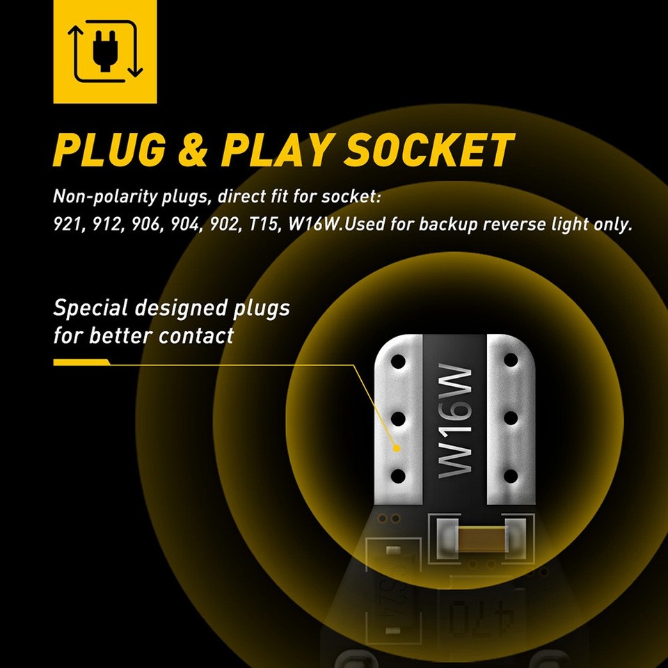 2/4x SALE! T15 921 912 W16W LED Reverse Brake Light Turn Signal Light ...