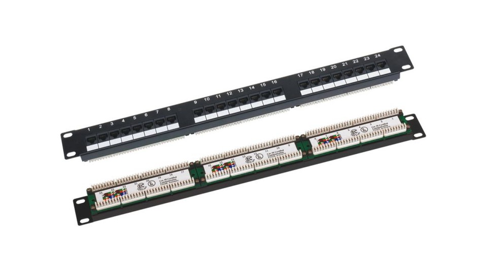 Patch panel 1U/19 cali UTP nieekranowany 24 porty kat. 6 złącza LSA PK ...
