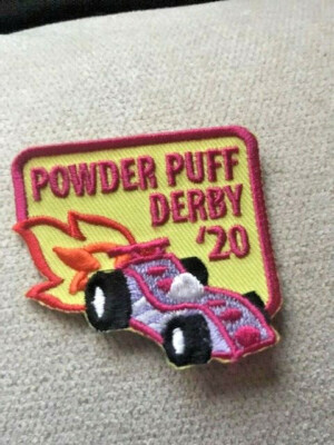 Girl POWDER PUFF DERBY 2020 race track Fun Patches Crests Badges SCOUT ...