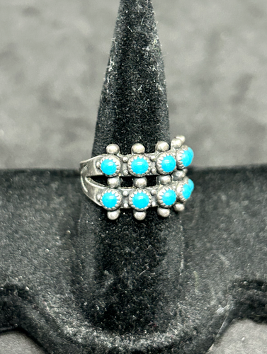 925 Vintage Native Southwest Sterling Turquoise Snake Eye Ring Sz 5 - 4 ...