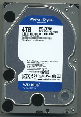 Western Digital Blue 4TB WD40EZRZ-22GXCB0 RN:800055 5400 RPM 3.5 hard ...