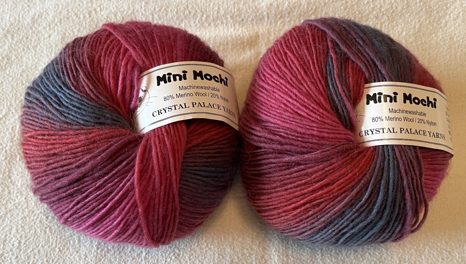 NEW! Crystal Palace Mini Mochi yarn, Color #342 “Dynamite” Wool/Nylon ...