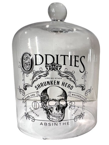 DW Home Candle Absinthe Scented Glass Dome; Oddities, Shrunken Head ...