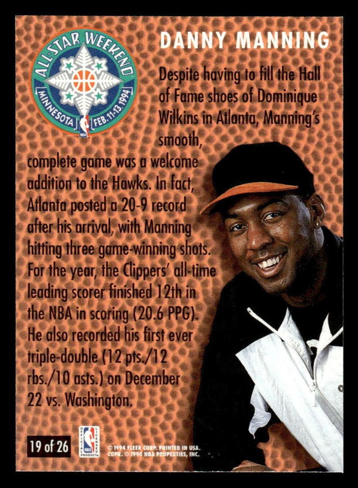 1994-95 Fleer #19 Danny Manning All-Stars | eBay