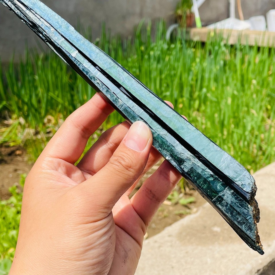 176g Long Natural Blue Vivianite Quartz Crystal Hydrous Iron Phosphate ...