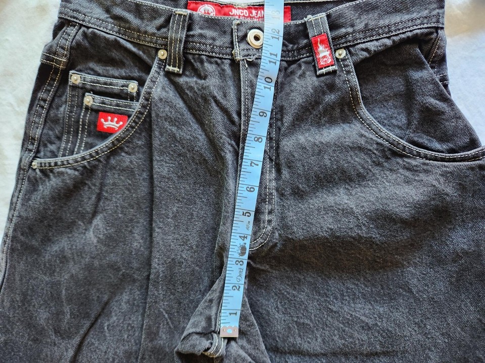 Vtg 32 x 34 Black Tribals JNCO Jeans 32x34 Wide Baggy 90s Skater Emo ...
