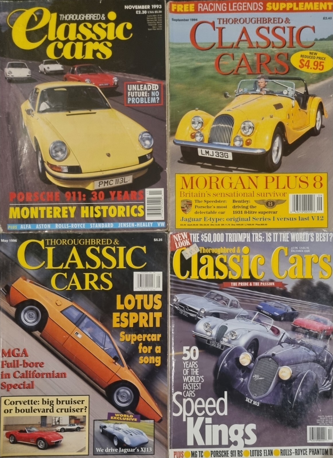Thoroughbred & Classic Cars Magazines X4 1993 1994 1996 | eBay