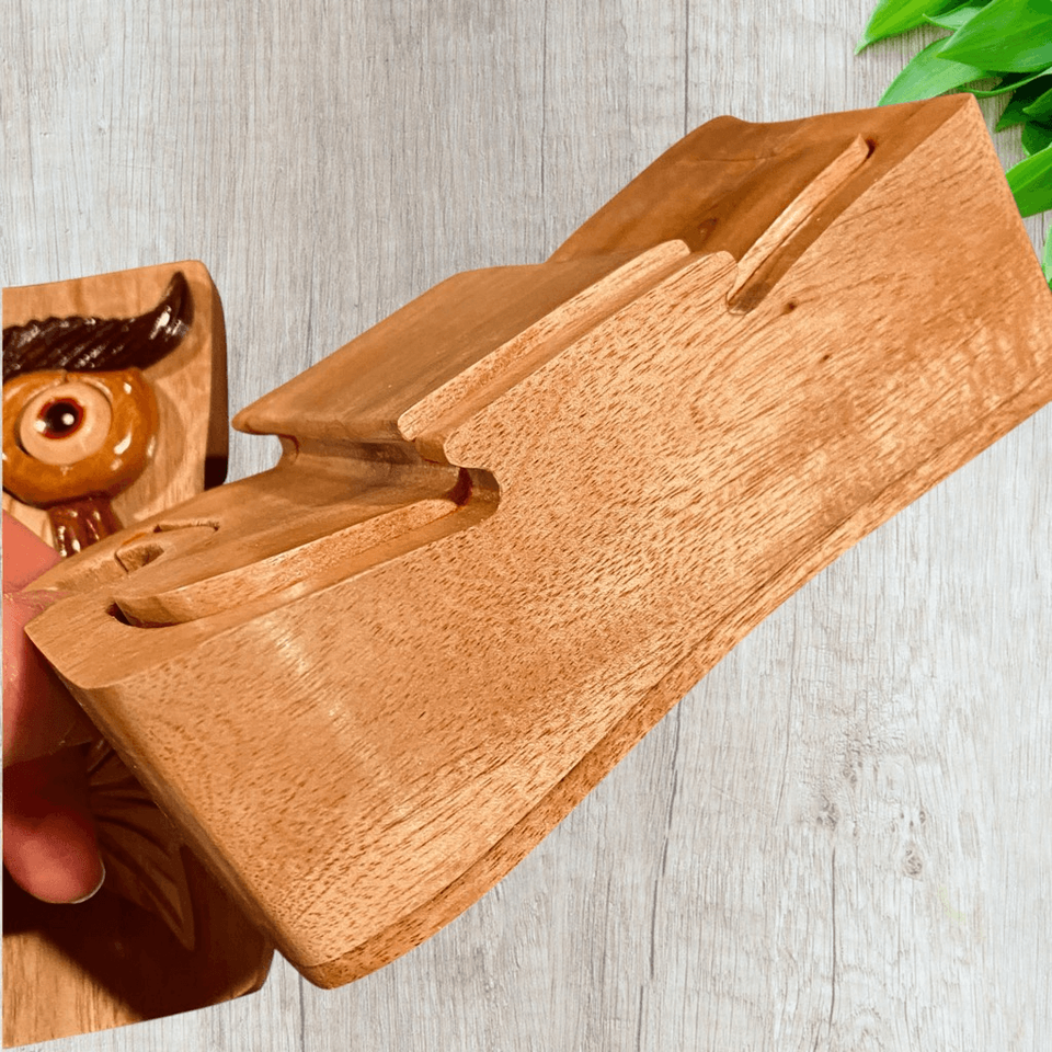 Owl Wood Puzzle Trinket Jewelry Box | eBay