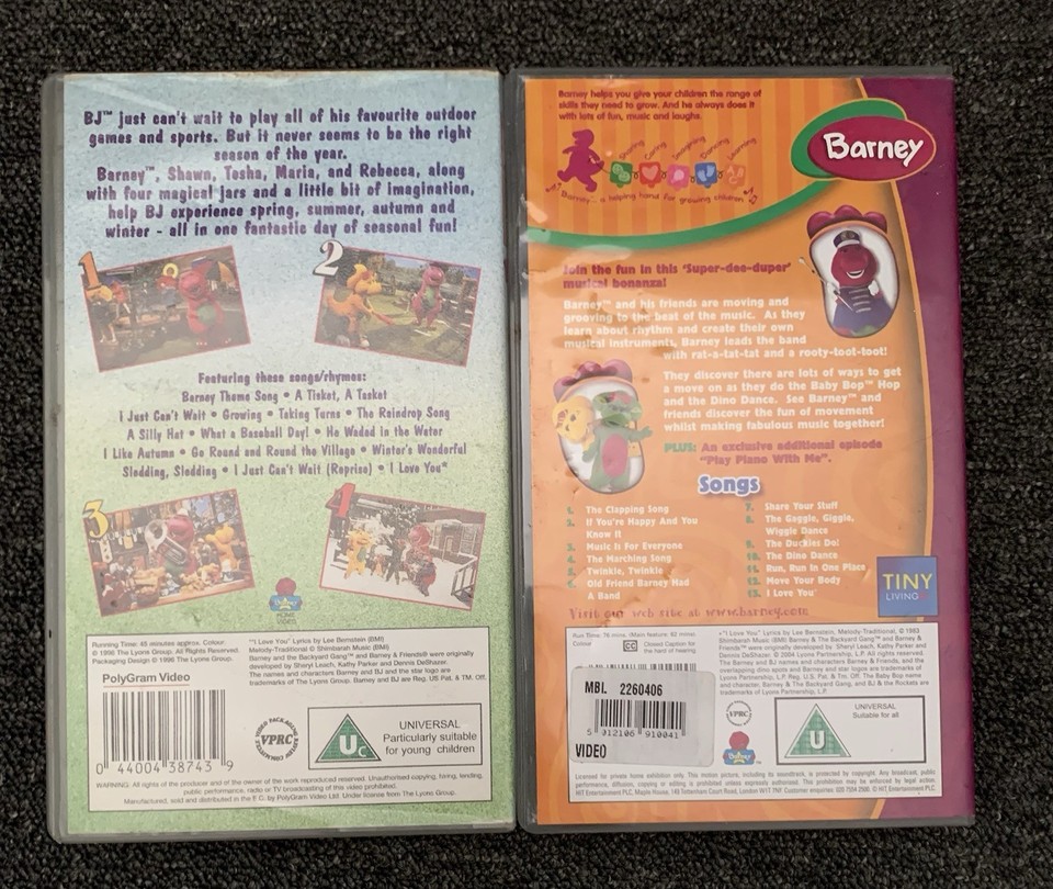 Barney Vhs Video Tapes Bundle X2 | eBay UK