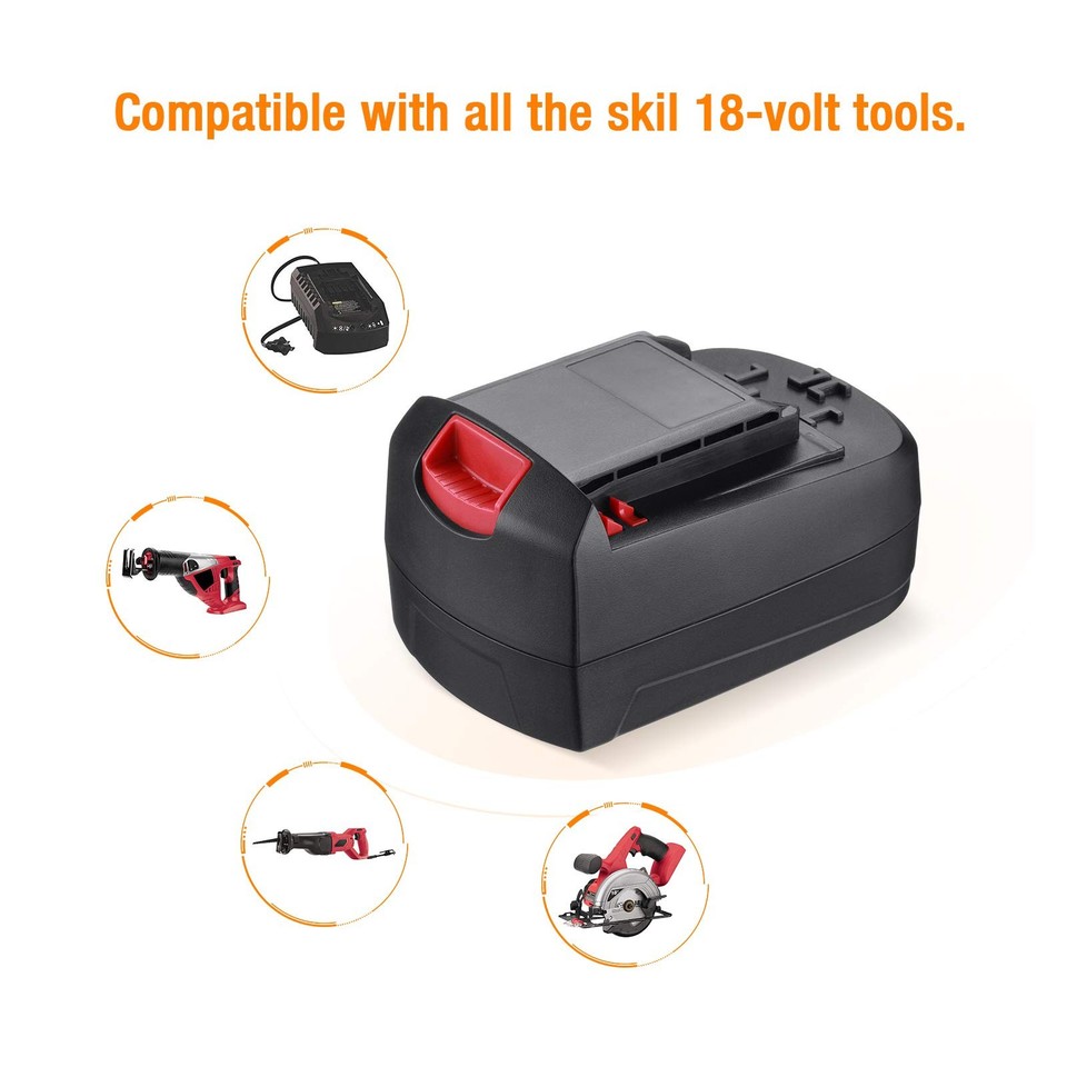 2Pack 3500mAh SB18C Battery Compatible with SKIL 18-Volt SB18A SB18B Ni ...