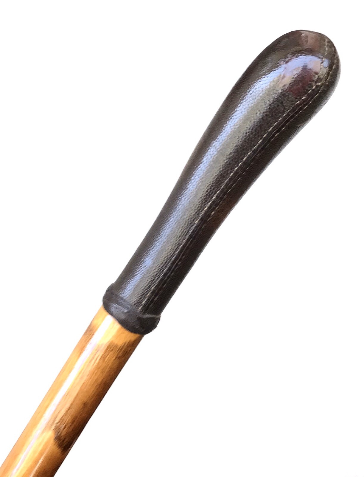 Vintage Antique Leather Wrapped Knob Horn Tip Swagger… - Gem