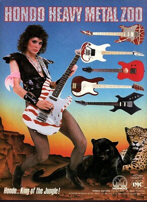 vtg 1980s HONDO II HEAVY METAL ZOO MAGAZINE PRINT AD Pointy Guitars ...
