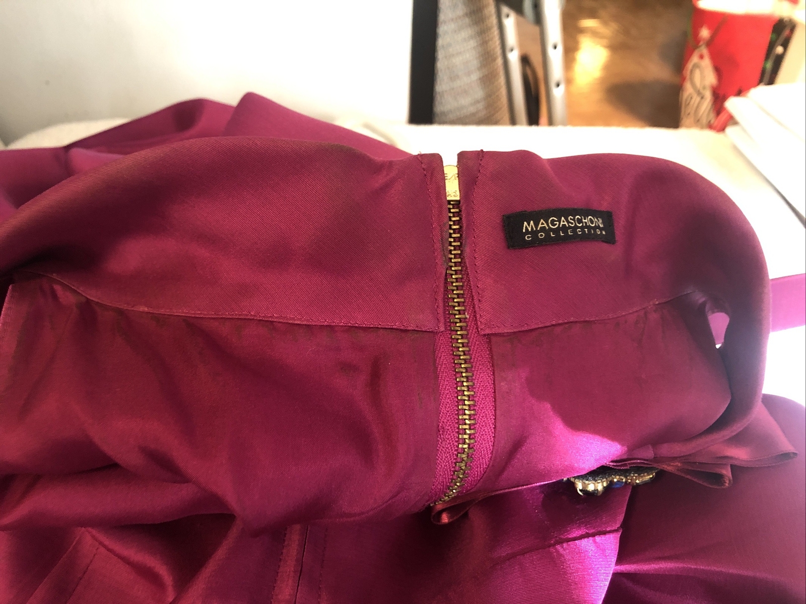 VTG Magaschoni Collection Magenta Silk Shantung Cocktail Dress Size 12 ...