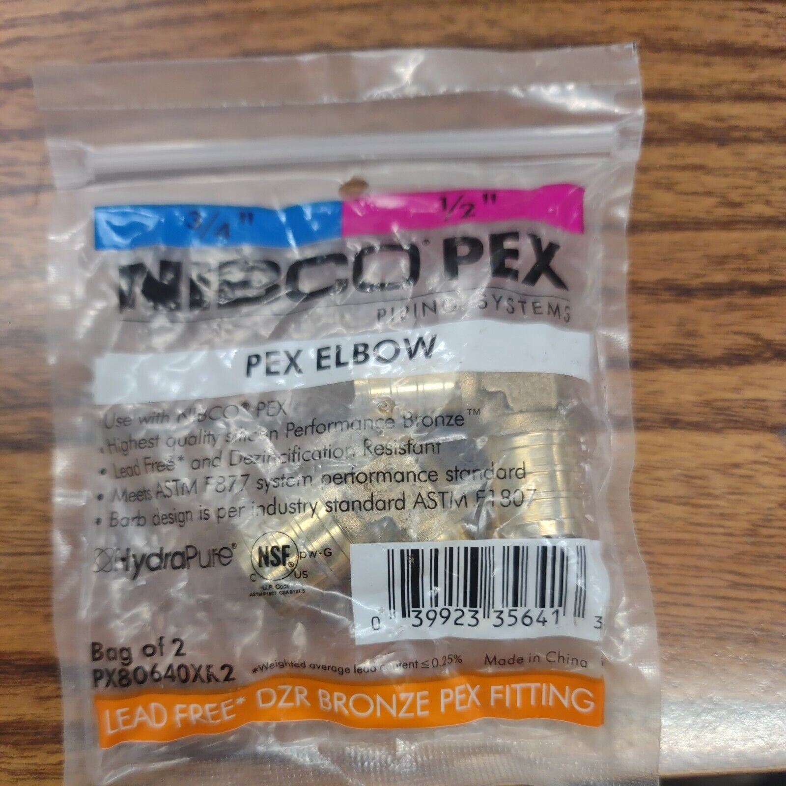 10 PCS NIBCO PEX 3/4" PEX X 1/2" PEX REDUCING ELBOW BRASS CRIMP ...