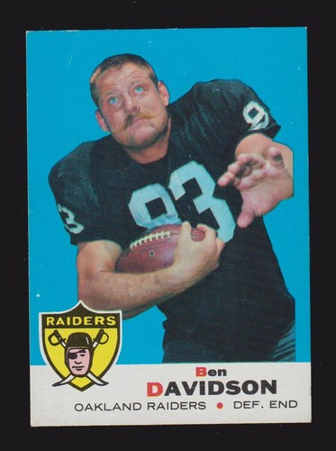 1969 TOPPS FOOTBALL #128 Ben Davidson Washington OAKLAND RAIDERS EX A ...