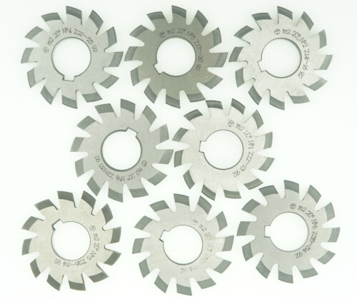 8 Pcs/Set Involute Gear Cutter HSS No1-8 M0.5~M3 PA20 Inner Bore16mm ...