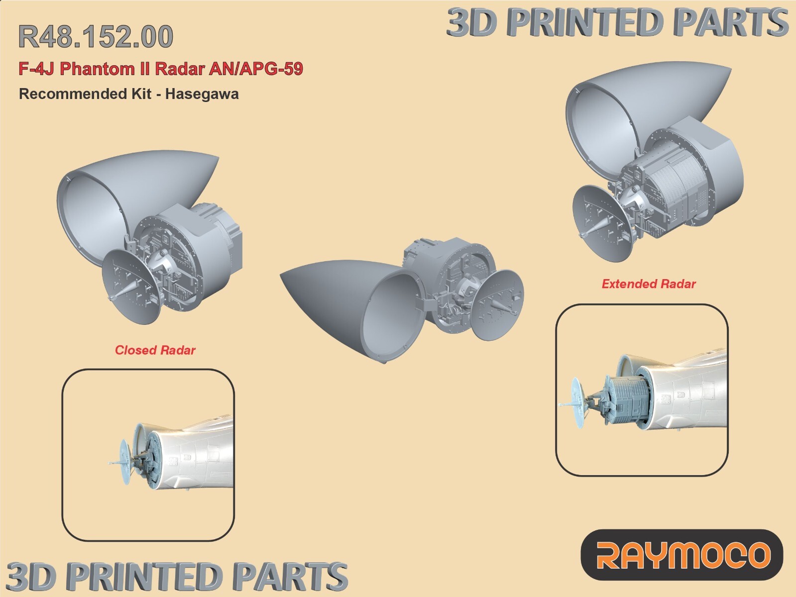 RAYMOCO R48.152.00 1/48 F-4J Phantom II Radar AN/APG-59 Recommended Kit ...