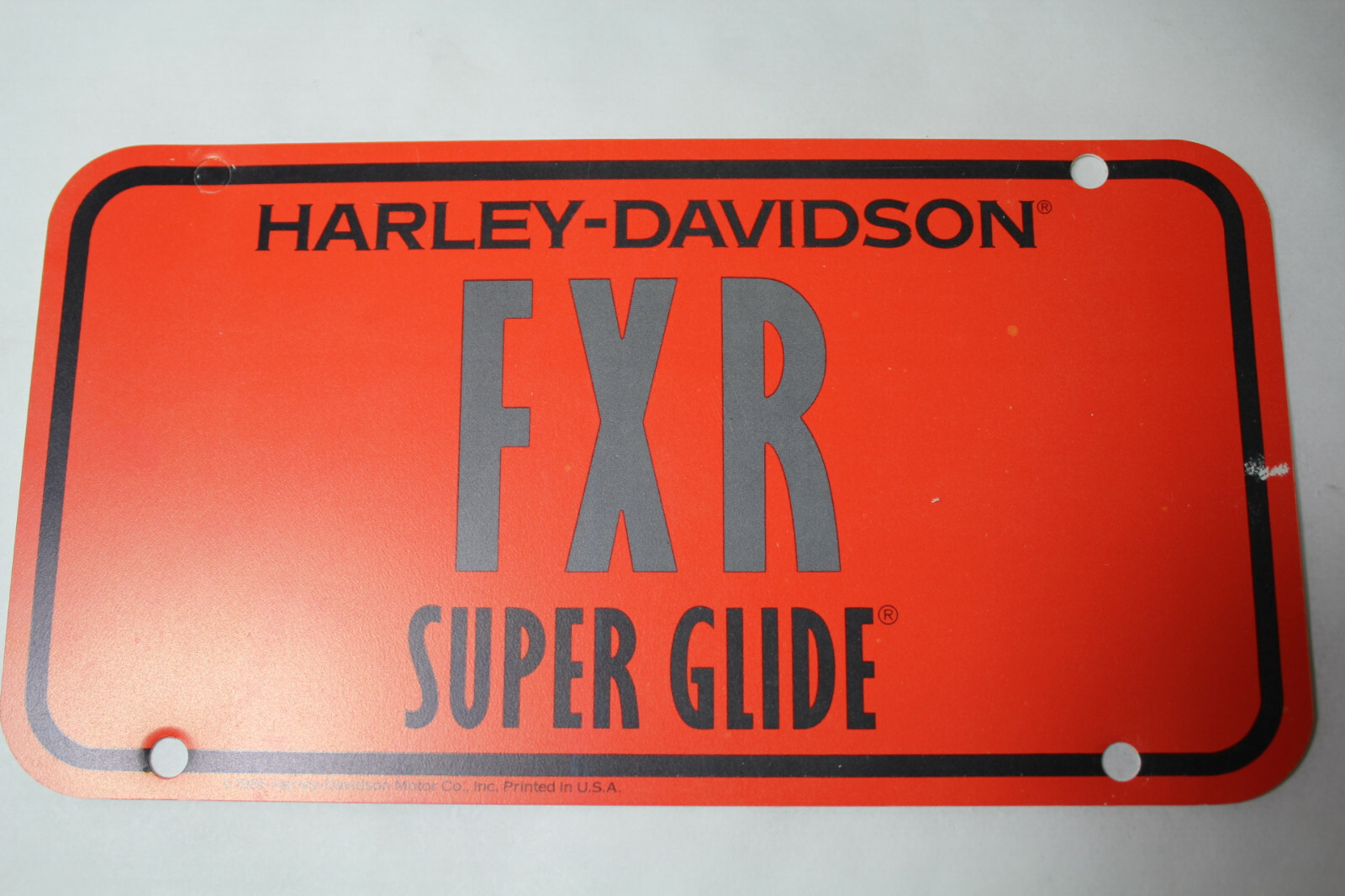 OEM Harley FXR Super Glide dealer license plate insert 1985 NOS FXRT ...