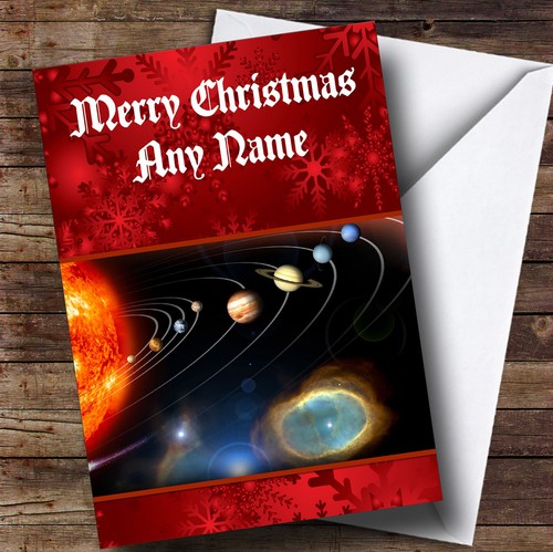Solar System Planets Space Personalised Christmas Greetings Card | eBay