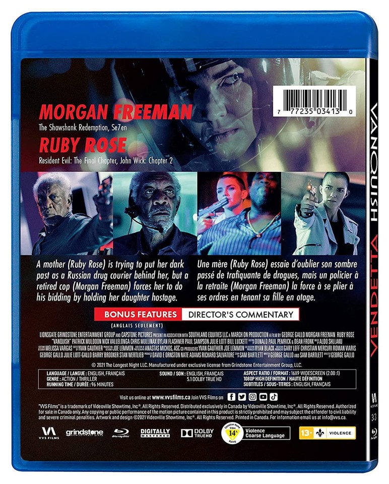 Vanquish (Blu-ray) Morgan Freeman Ruby Rose Patrick Muldoon George ...