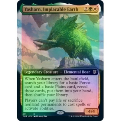 FOIL YASHARN, IMPLACABLE EARTH (EXTENDED ART) Zendikar Rising ZNR Magic ...