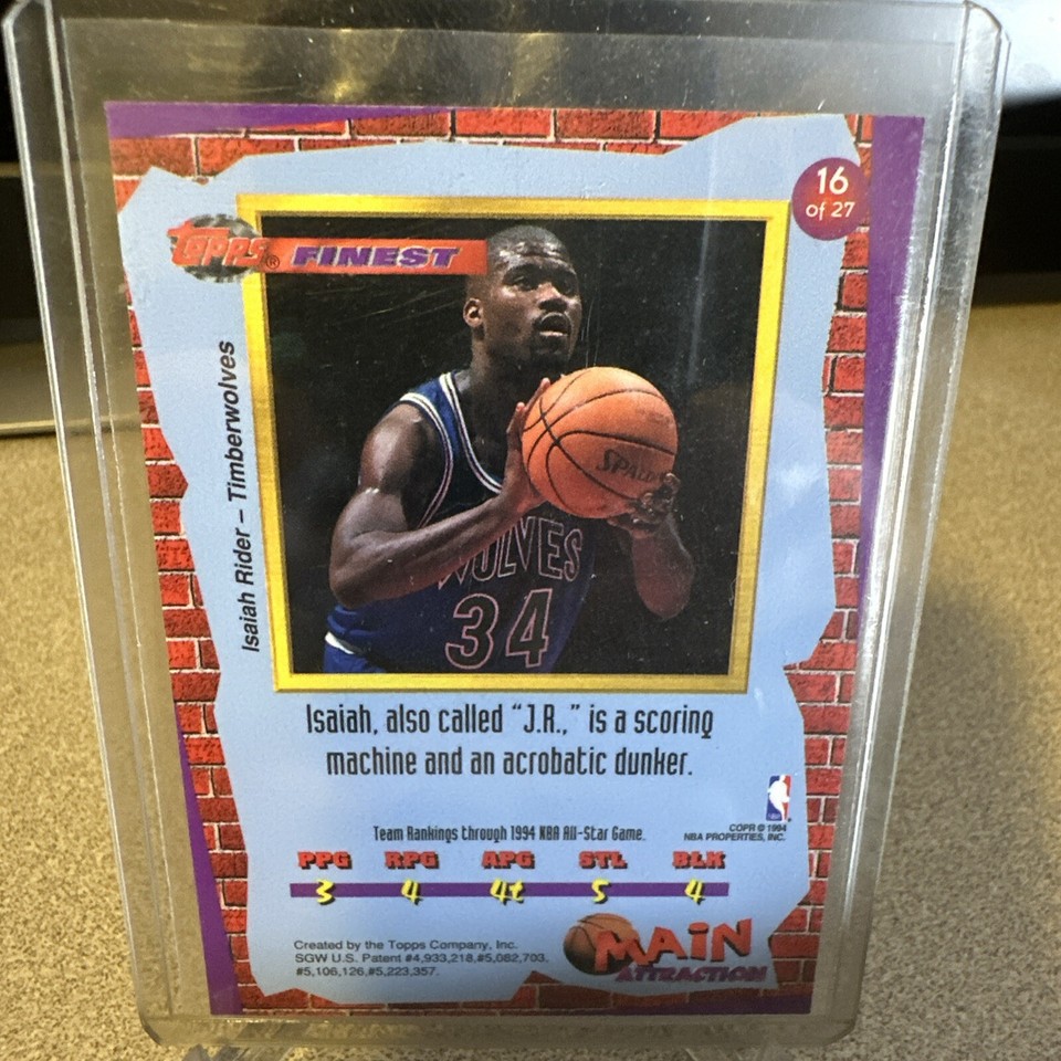1993-94 Finest Main Attraction Wolves Basketball Card #16 Isaiah Rider ...