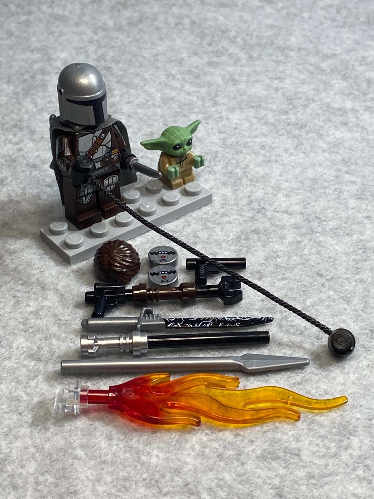 LEGO Mandalorian & Grogu, HAIR Custom Darksaber SILVER 75325 Din Djarin ...