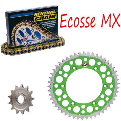 NEW KAWASAKI KX250 KX500 87-07 Renthal Gold R1 Chain Twinring Green ...