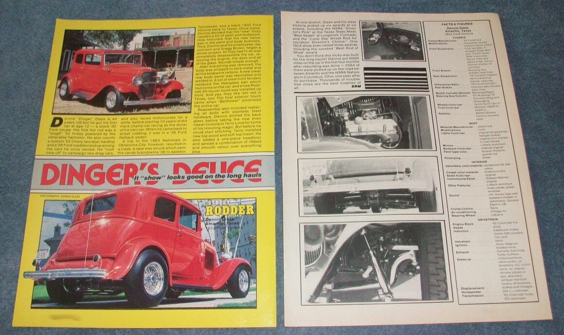 1932 Ford Victoria Vintage Street Rod Article "Dinger's Deuce" Vicky | eBay