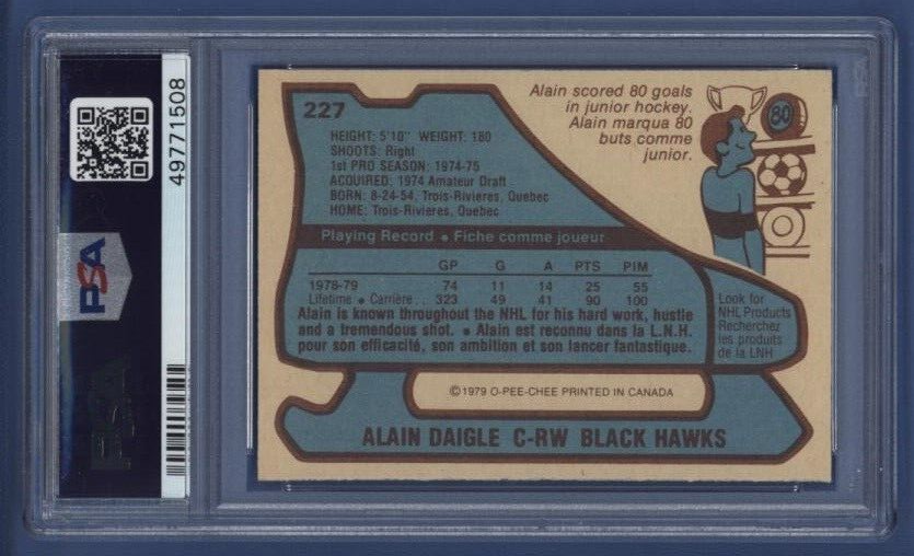 1979-80 OPC O-Pee-Chee #227 ALAIN DAIGLE PSA 7 NM Chicago Blackhawks | eBay
