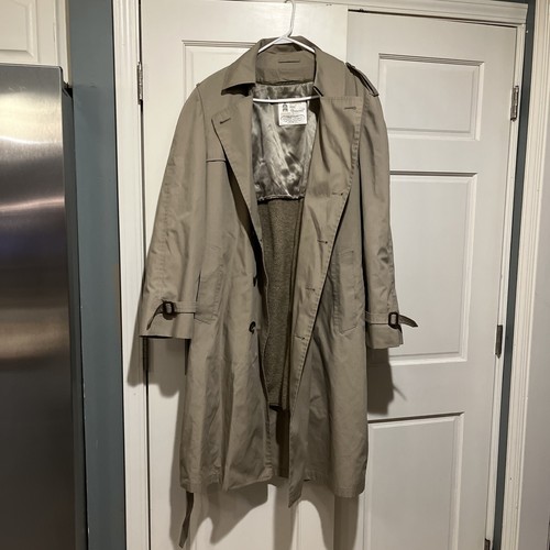 London Fog Towne TRENCH COAT Mens Overcoat Zip Out Lining Size 44L ...