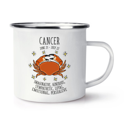Cancer Horoscope Retro Enamel Mug Cup - Horoscope Star Sign Astrology ...