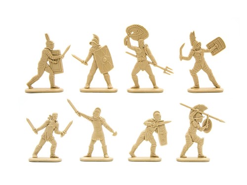 Gladiators flat plastic miniature set. Scale 1/32(54mm) in quantity of ...