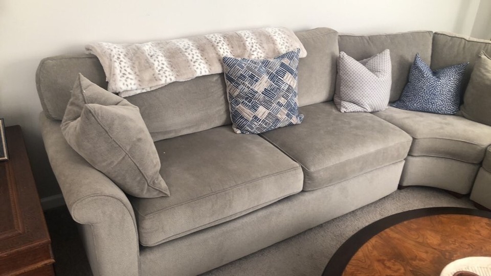 Barely Used Haverty's Norfolk Sectional Sofa (mineral gray) 10.5 x 11.5 feet | eBay