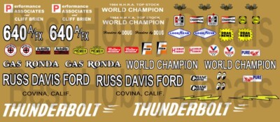 Gas Rhonda 1964 Ford Thunderbolt Russ Davis Ford 1/24th scale Waterside ...