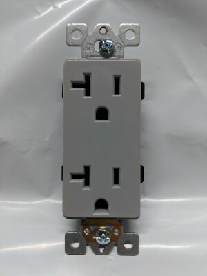 (20 pc) Decorator Duplex 20A Receptacles 20 Amp Decora Outlets GRAY ...