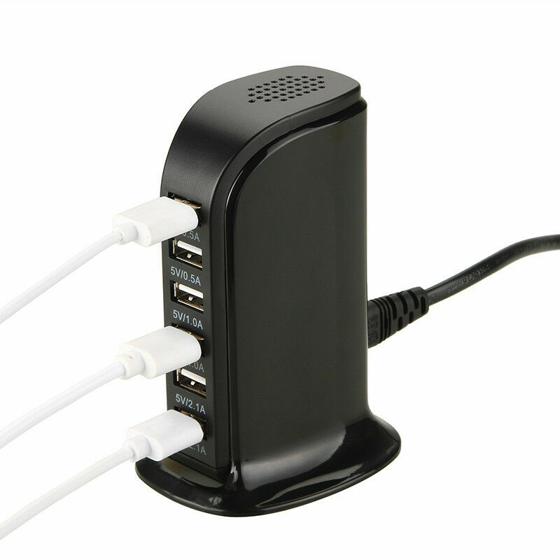 6/5 Multi Port usb Hub Charger Station Tower Desktop Wall Charger Power ...