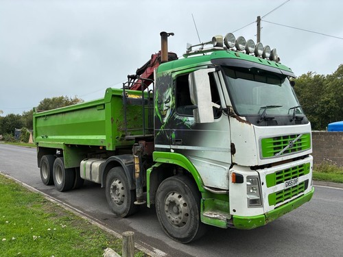 2005 VOLVO FM12 400 MANUAL CRANE GRAB LORRY 8x4 DOUBLE DRIVE EXPORT ...