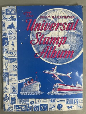1974 Vintage Fully Illustrated Universal Stamp Album 66 Stamps Included ...