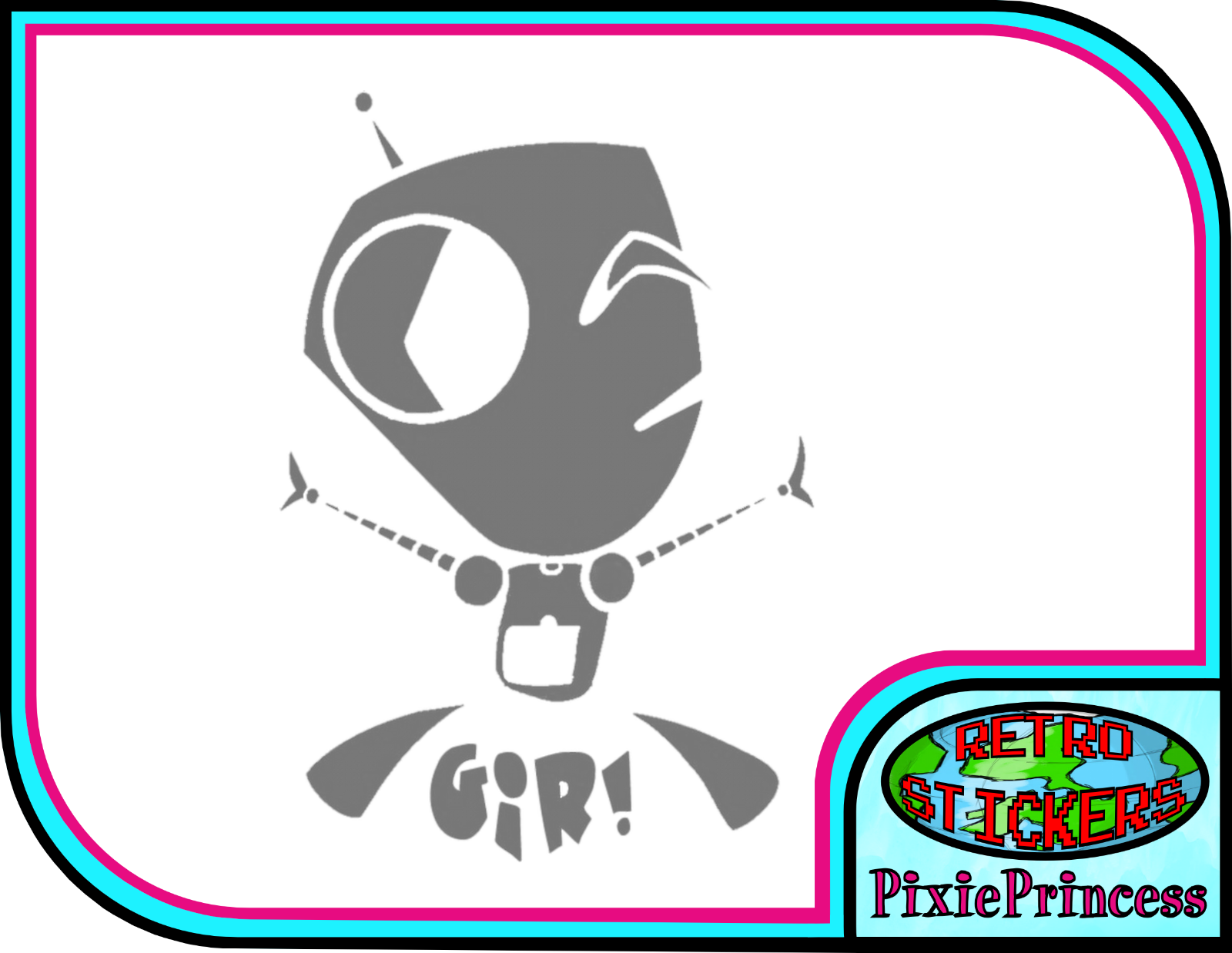 Invader Zim Gir D Vinyl Sticker Wall Skate Gamer Laptop Car Truck Decal ...